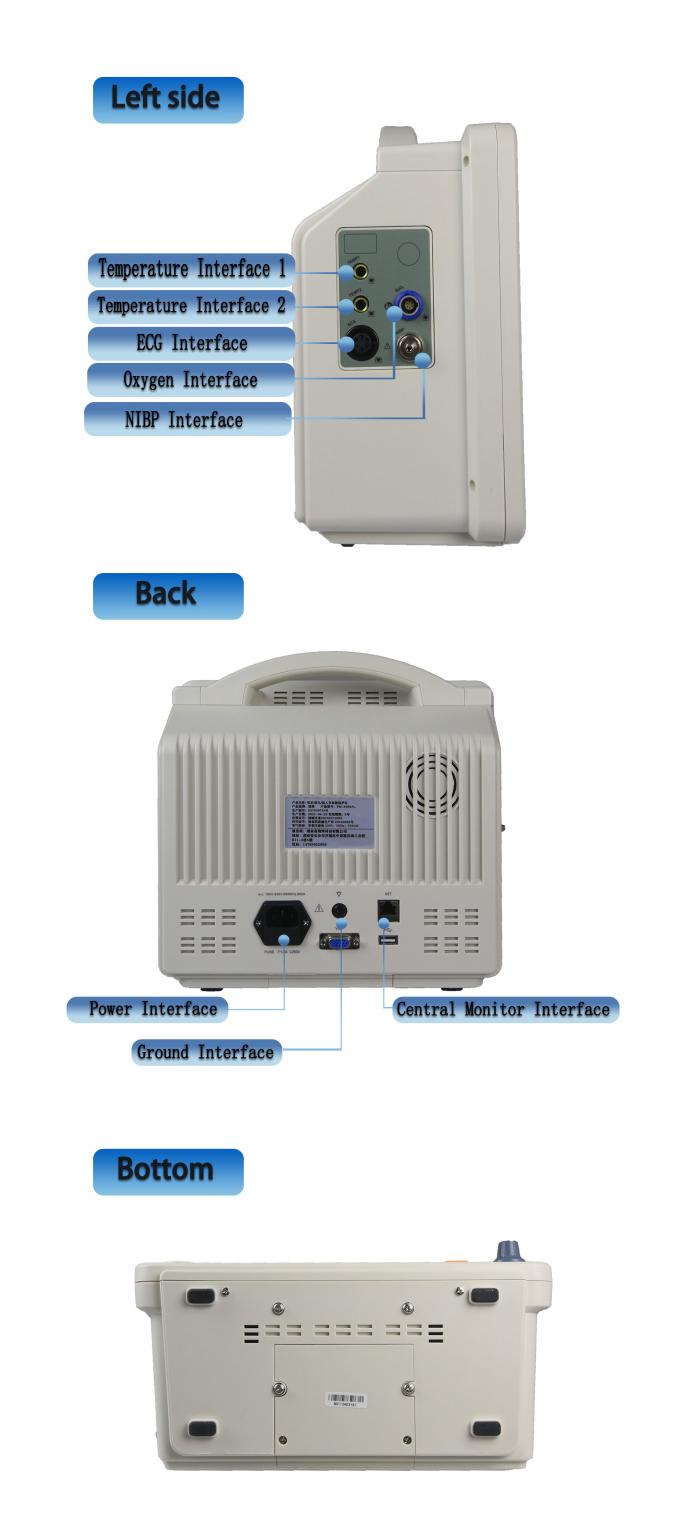 Color Touch Screen Multiparameter Patient Monitor 12 Inch ICU Patient ...