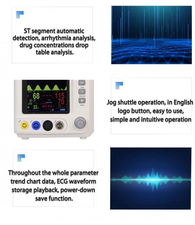 Ambulance Portable Patient Monitor With ECG Cable Spo2 Sensor NIBP Cuff