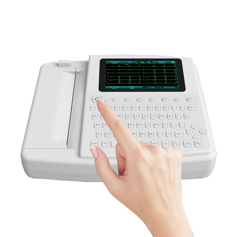 Hospital Color TFT Touch Screen Electronic EKG ECG Machine 7 Inch