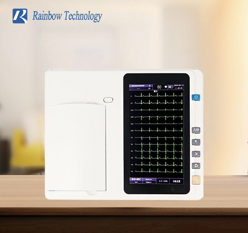 12 Leads Ecg Machine Touch Screen 3 Channel Professional EKG Device For ...