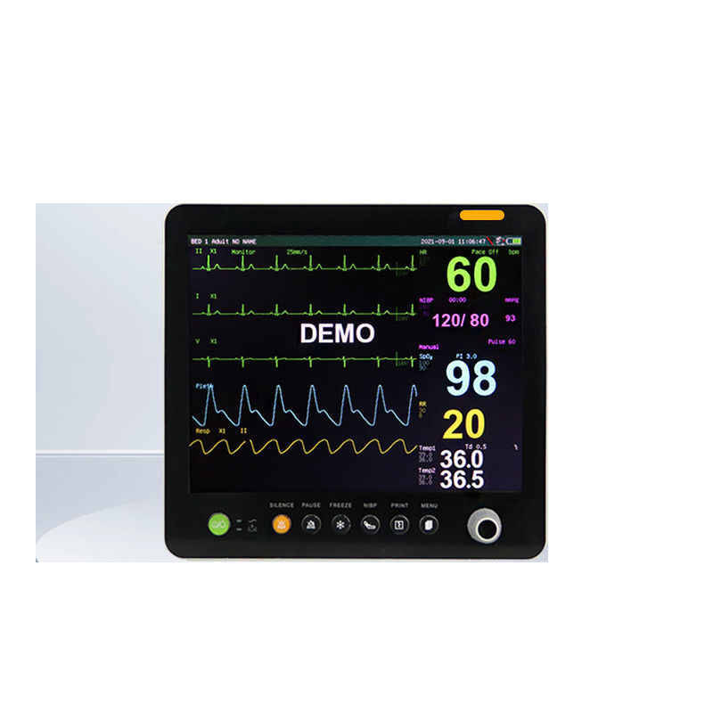 15 Inch Portable Multiparameter Patient Monitor Cardiac Monitoring ...