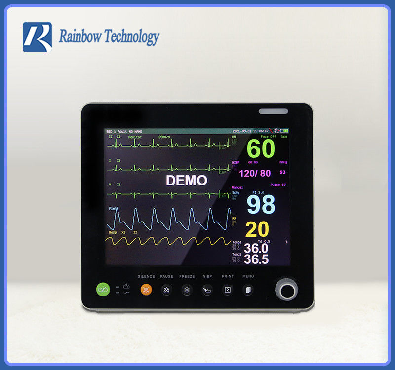 Touch Screen Multi Parameter Patient Monitor With ECG HR PR SPO2 NIBP ...