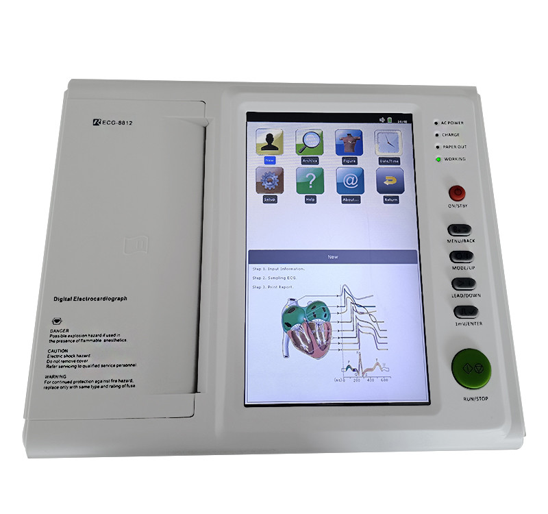 Hospital 12 Channel ECG Machine ECG-8812 Touch Screen 12 Lead ...