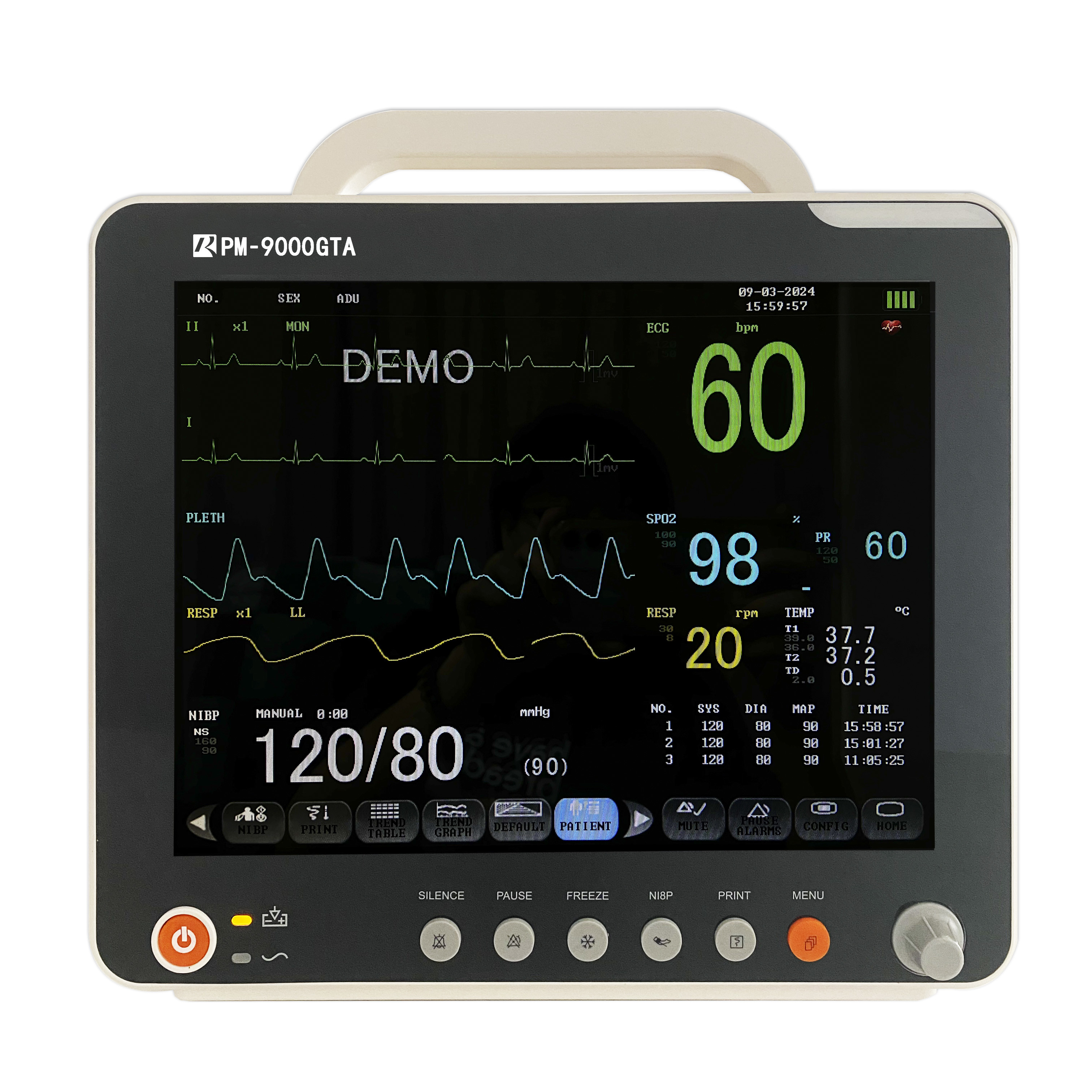 Medical Device Multi Parameter Monitor 6 Parameters 12 Inch Patient Monitor