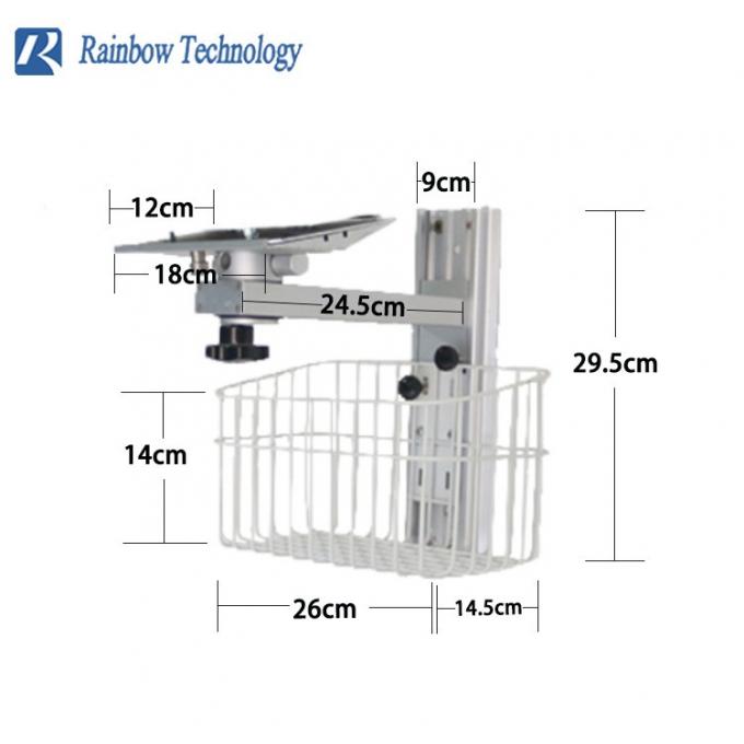 Medical Wall Mounting Bracket For Patient Monitor With Metal Basket