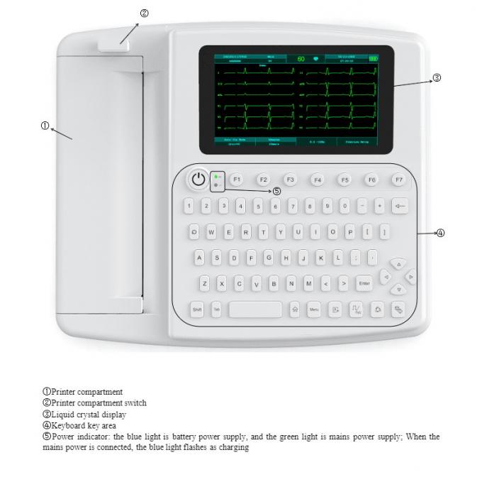7 Inch EKG Cardiograph Machine 12 Channel ECG Machine PC ECG Software